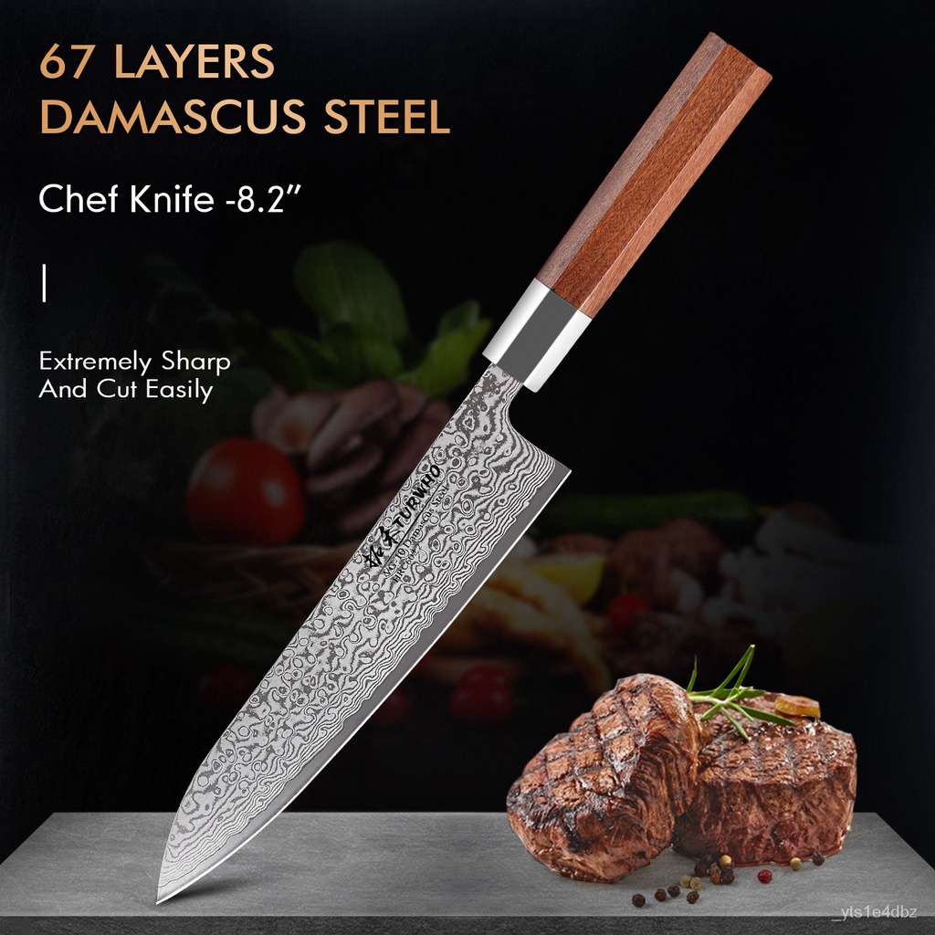 TURWHO 8 Inch Professional Chef's Knife Japan 67 Layer High Carbon ...