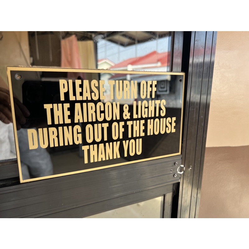 PLEASE TURN OFF THE AIRCON AND LIGHTS SIGNAGE | Shopee Philippines