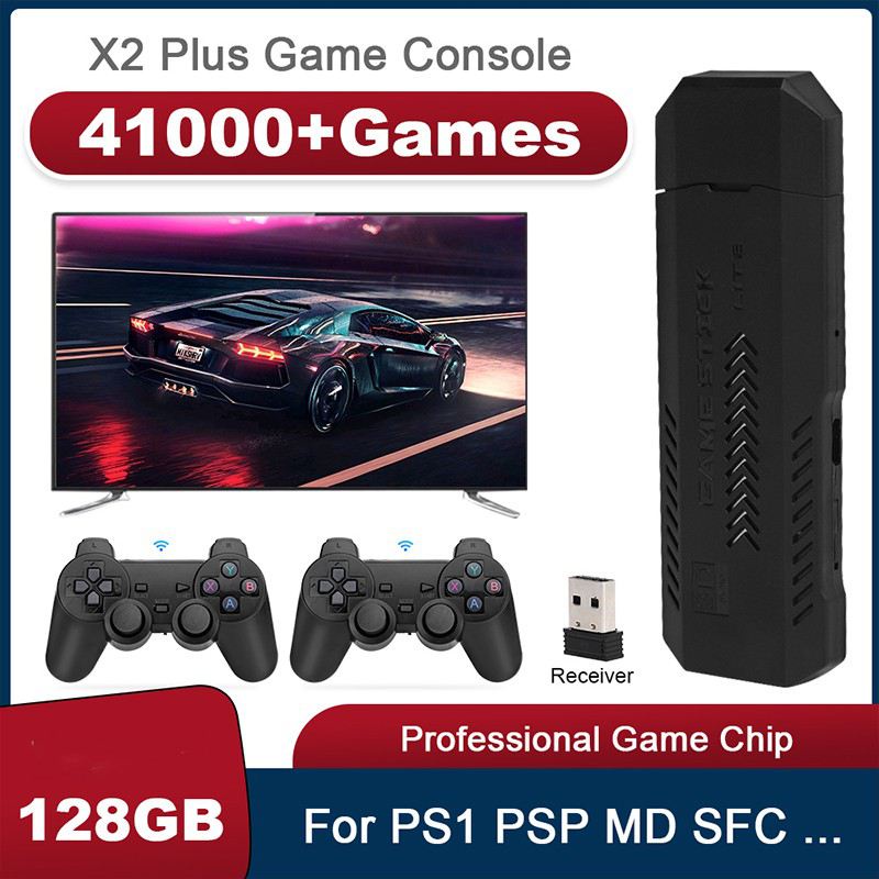 Upgraded X2 Plus Retro Game Stick Video Game Console HD Arcade Game Box ...