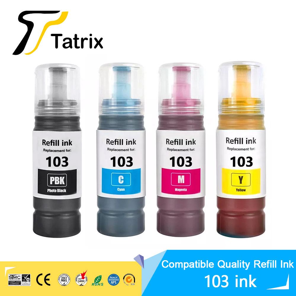 Tatrix Premium Compatible 103 Refill Dye Ink For Epson EcoTank L1110 ...