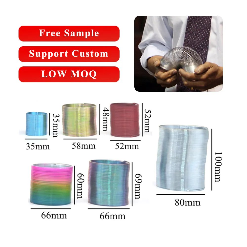 Colorful Color Magic Rainbow Big Steel Metal Slinkys Walking Toy ...