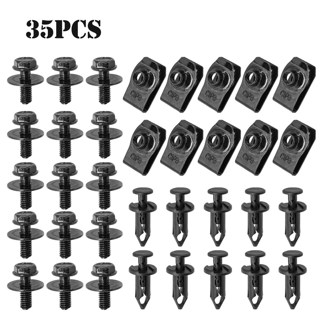 Car Body Bolts M6 Screws Fender Bumper Clips Engine Under Cover Mud ...