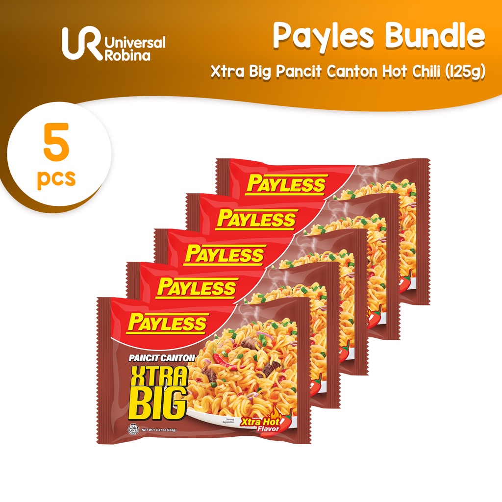 5 x Payless Xtra Big Pancit Canton Hot Chili (125g) | Shopee Philippines