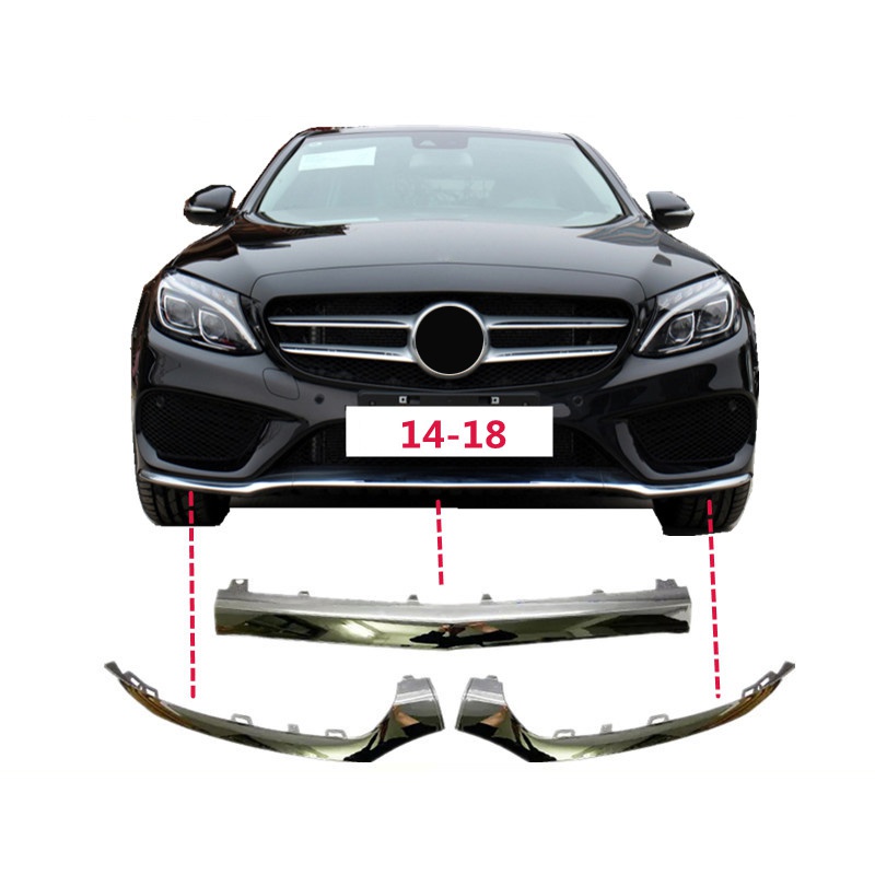 Front Bumper Lower Trim Lip For Mercedes-Benz C-Class AMG W205 C180 ...