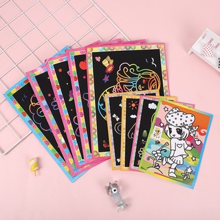 Cartoon Cute Scraping Papers Kids Creative DIY Scratch Drawing Colorful ...