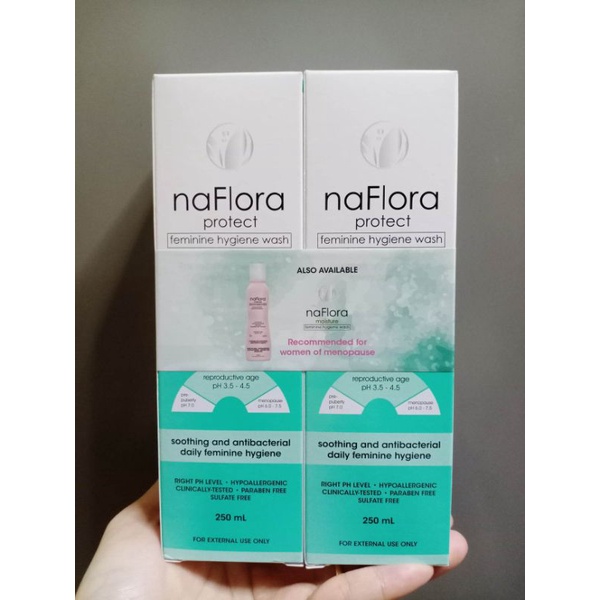 250ml / 150ml naFlora PROTECT feminine hygiene wash for Monthly Periods ...