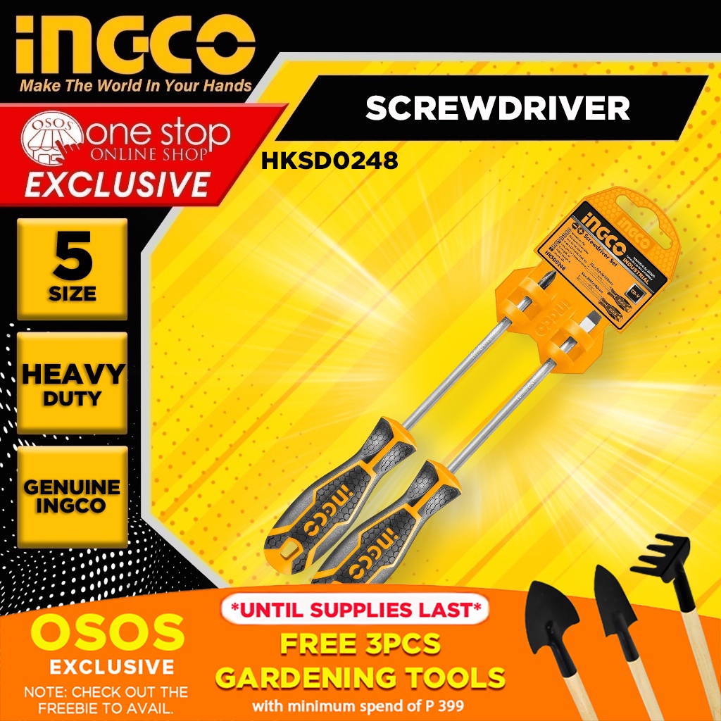 INGCO 5" Screwdriver 2PCS/SET HKSD0248 | Shopee Philippines