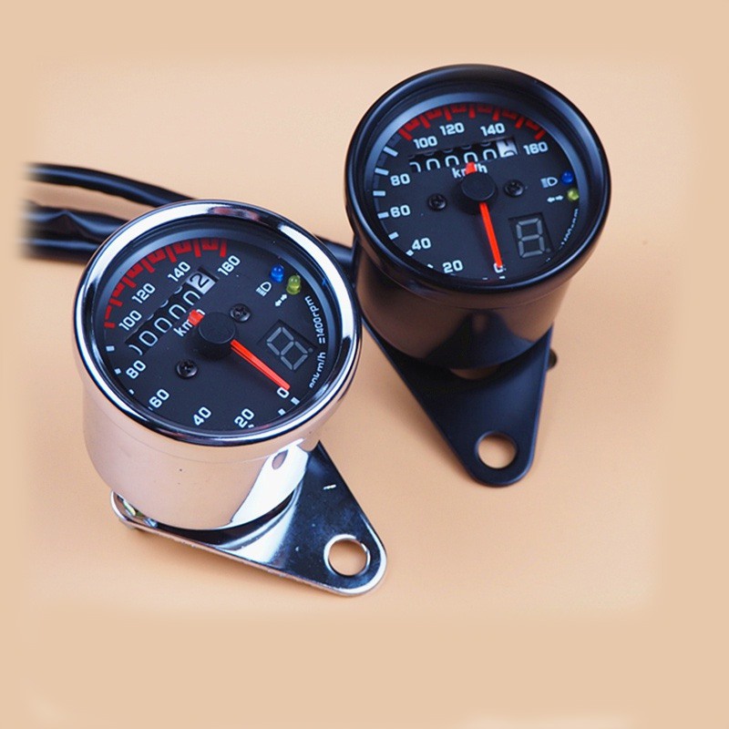 Motorcycle Speedometer Cafe Racer Tachometer Fuel Gauge12V LED ...