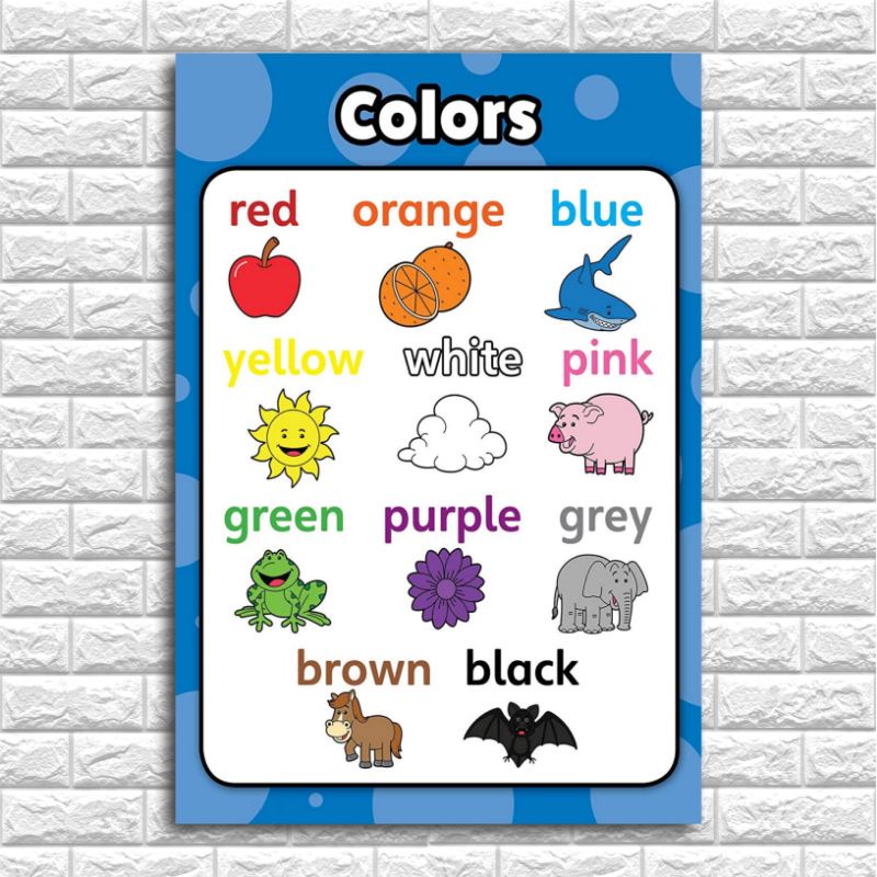 BASIC COLORS CHART | Laminated A4 Size | Colors Educational Wall Chart ...