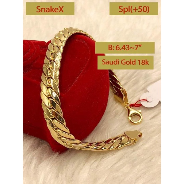 MENS BRACELET SNAKE CHAIN 18K SAUDI GOLD PAWNABLE | Shopee Philippines