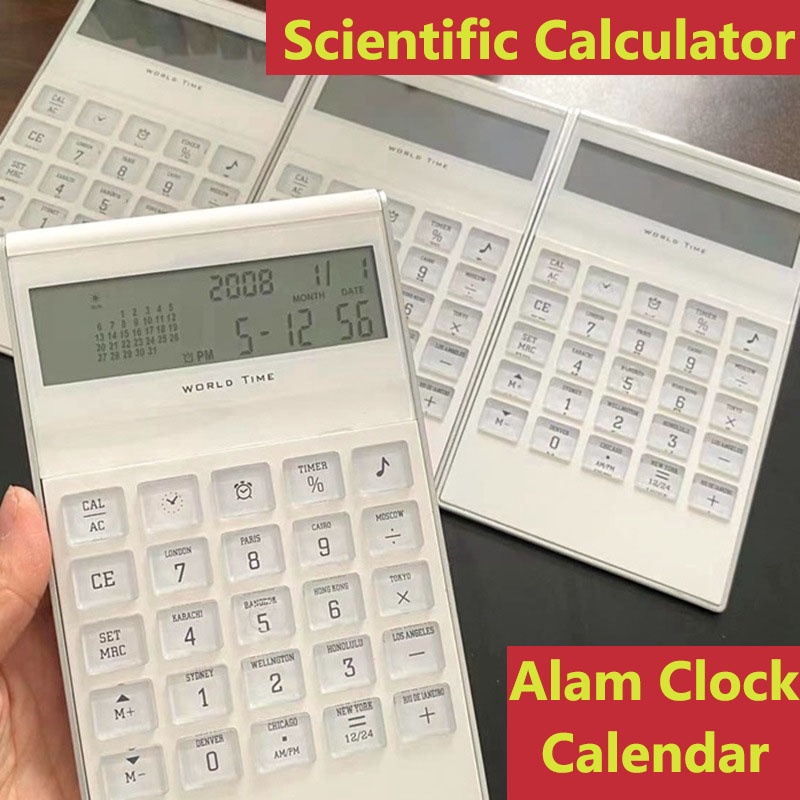 Scientific Calculator Time Alarm Clock with Calendar Ultra Thin ...