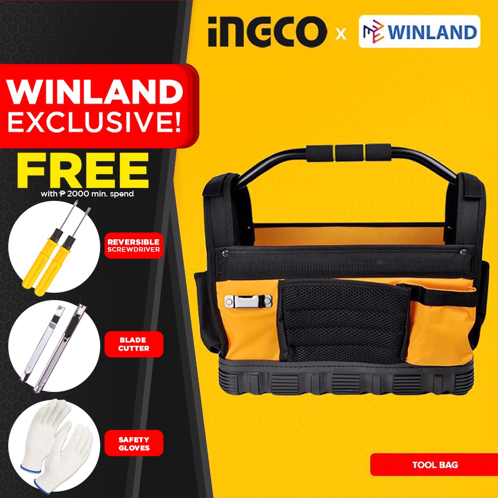 INGCO by Winland Tool Bag Box Organizer Kit Storage Heavy Duty 16inches ...