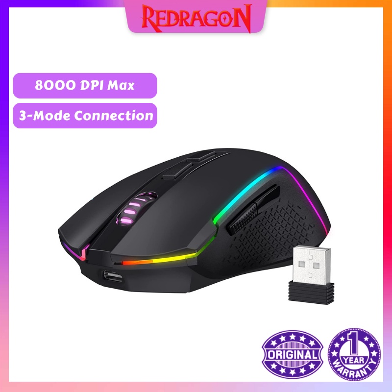 Redragon M693 Wireless/Wired BT & 2.4G Bluetooth Gaming 8000 DPI Gamer ...