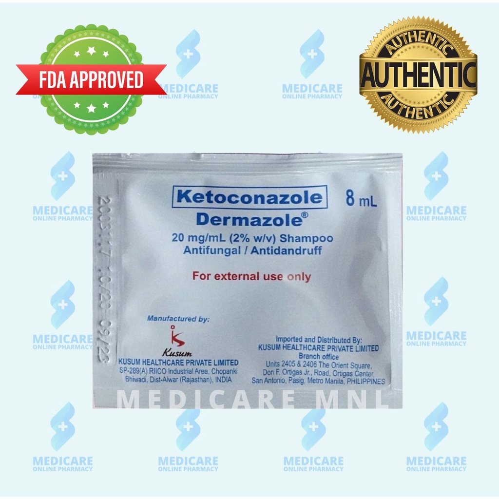 DERMAZOLE Anti - Fungal / Anti Dandruff Shampoo 20mg/ml FDA APPROVED (1 ...