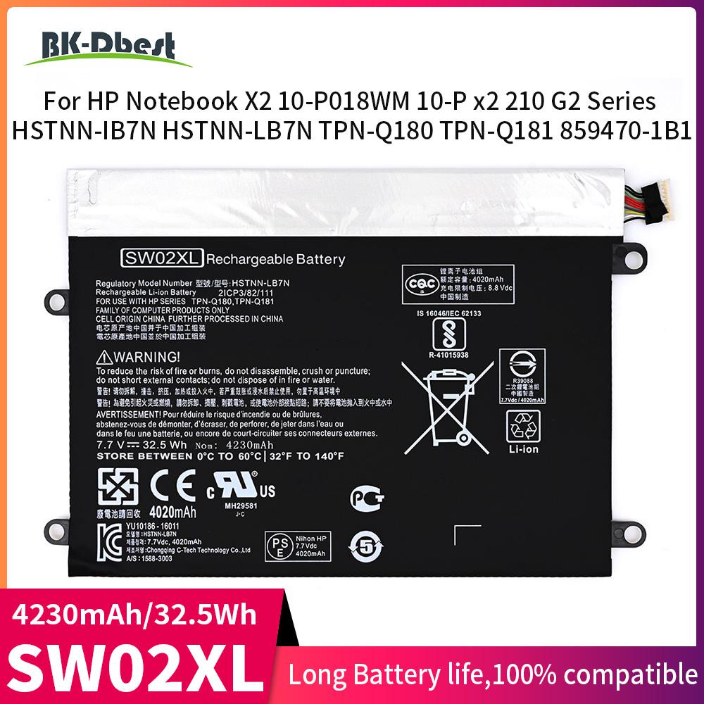 Laptop Bk-Dbest Battery Sw02xl For HP Pro X2 210 G2 753703-005 Tpn-Q181 ...