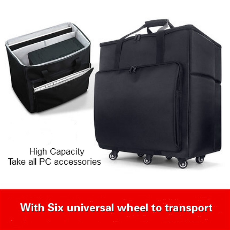 Desktop PC Computer Travel Storage Carrying Case Bag with Wheels for ...