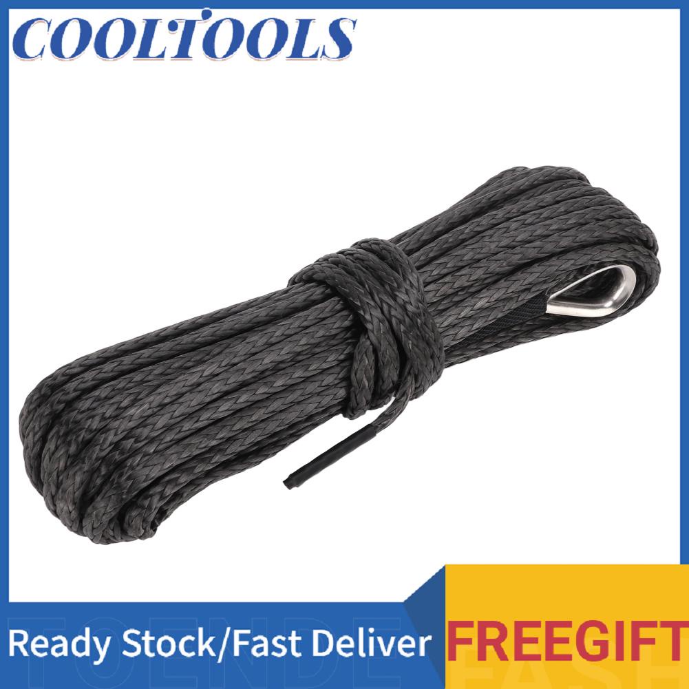 Cooltools Winch Recovery Cable Nylon Black 50ft Long Rope Weatherproof ...