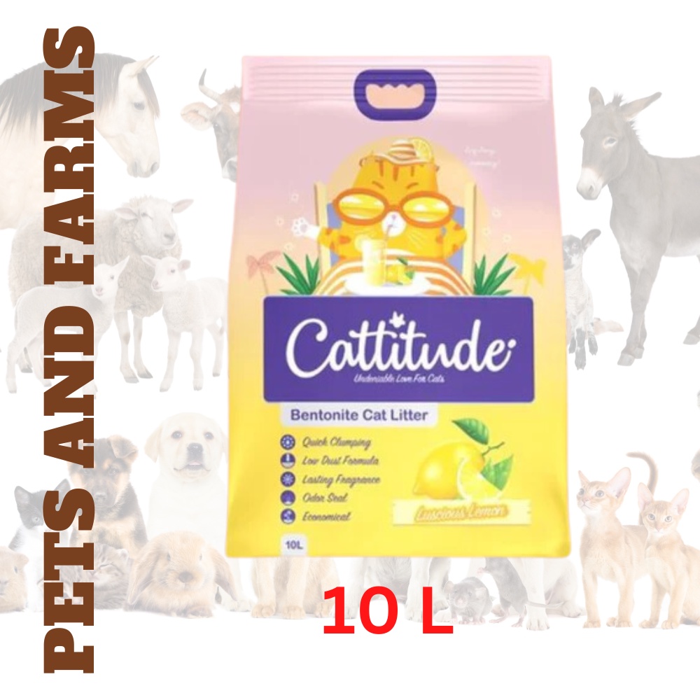 CATTITUDE PREMIUM CAT LITTER BENTONITE CAT LITTER LEMON SCENT | Shopee ...
