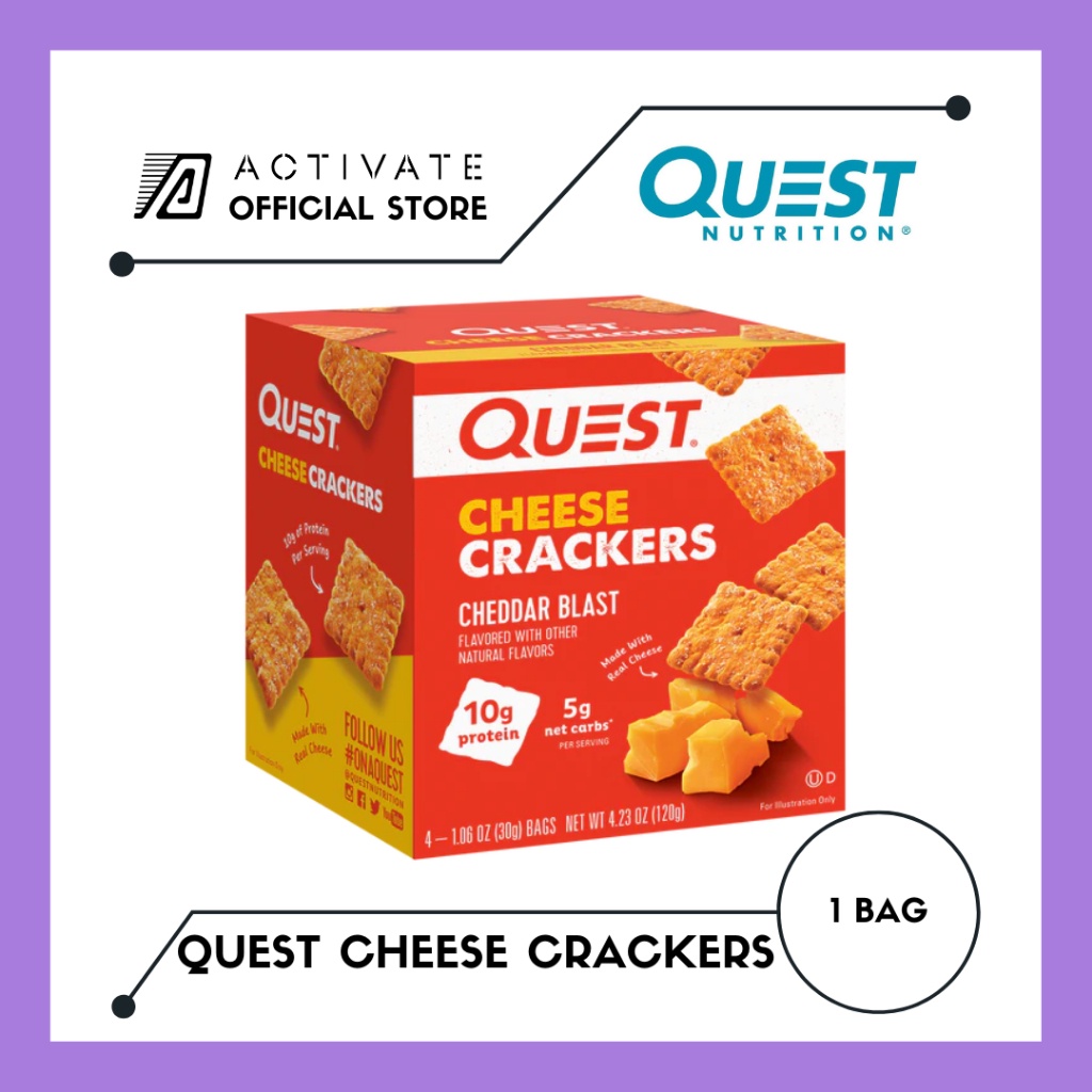 Quest Cheese Crackers- 1 Bag, 10g of protein, Healthy snack! | Shopee ...