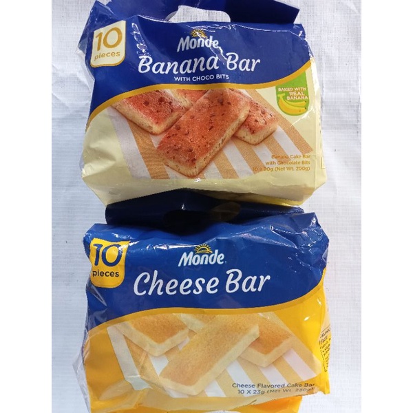 Monde Banana Bar With Choco Bits 10x20g and Monde Cheese Bar 200g x ...
