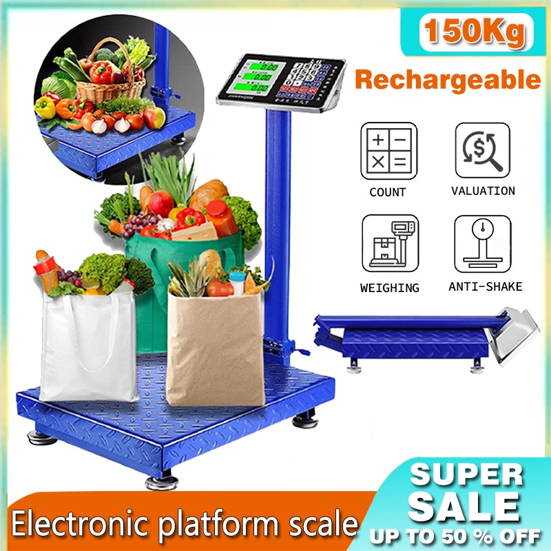 【COD】Rechargeable high-precision 150KG digital platform scale foldable ...