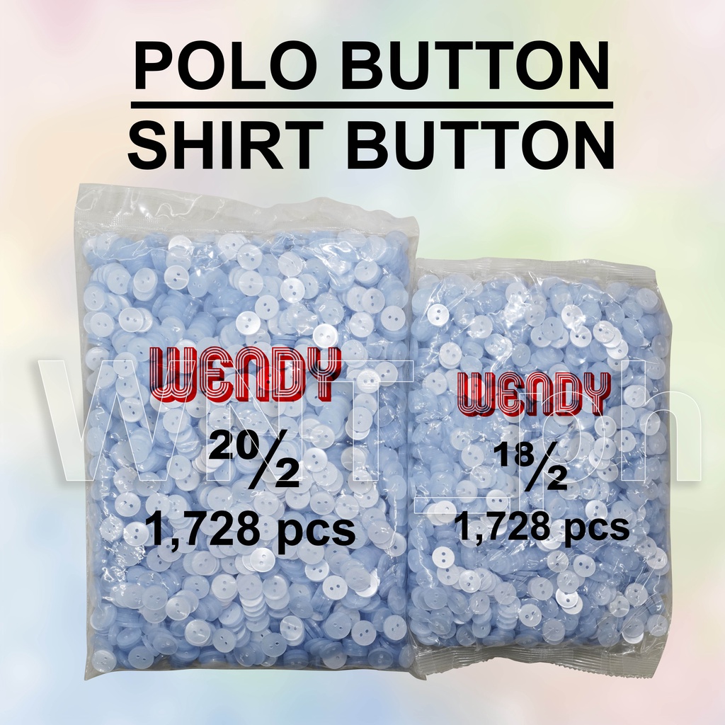 Shirt Polo Buttons Bluish White (18L & 20L) (11 & 12 mm) (2 or 4 holes ...