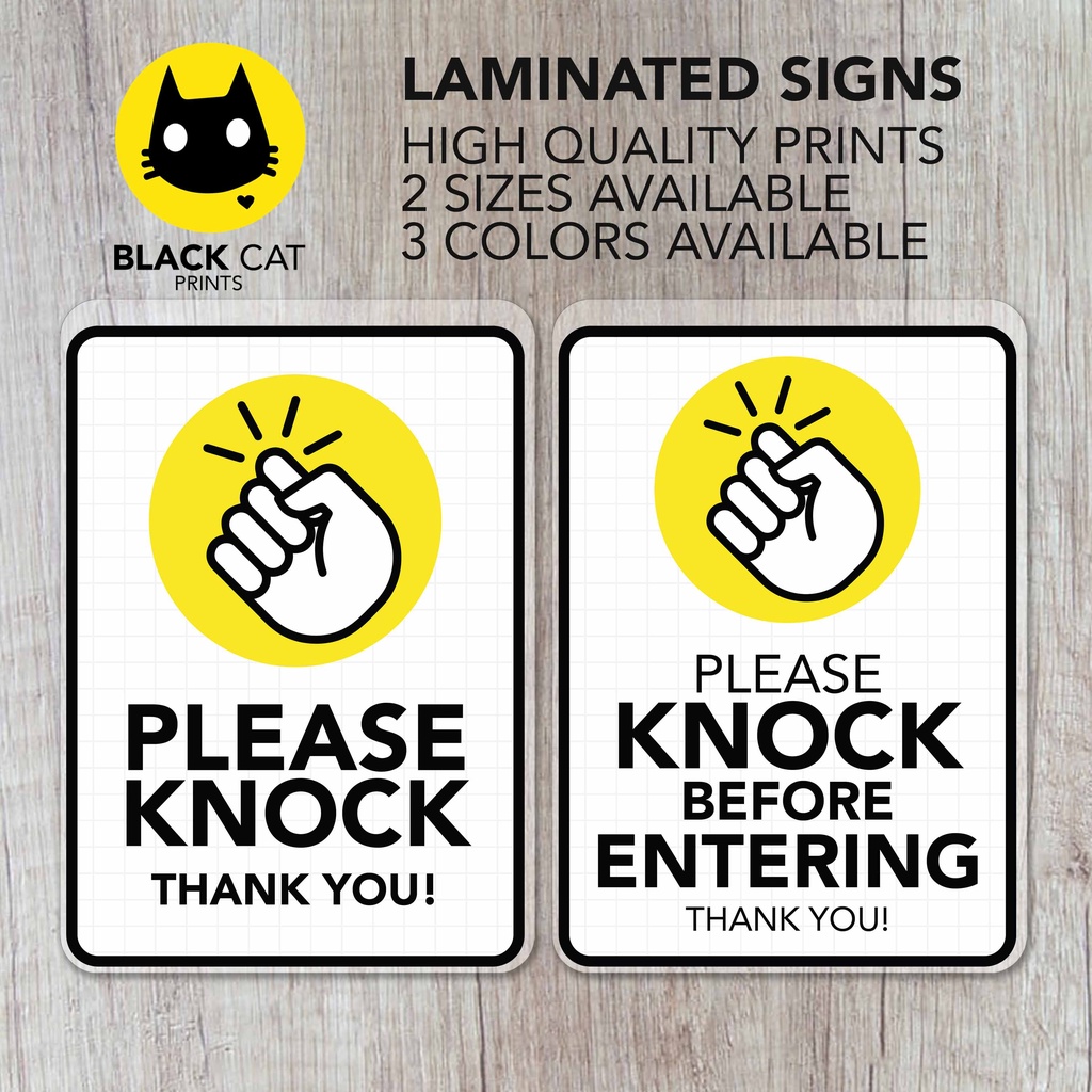 Please Knock / Knock Before Entering Signs / Laminated Signages / Sign ...