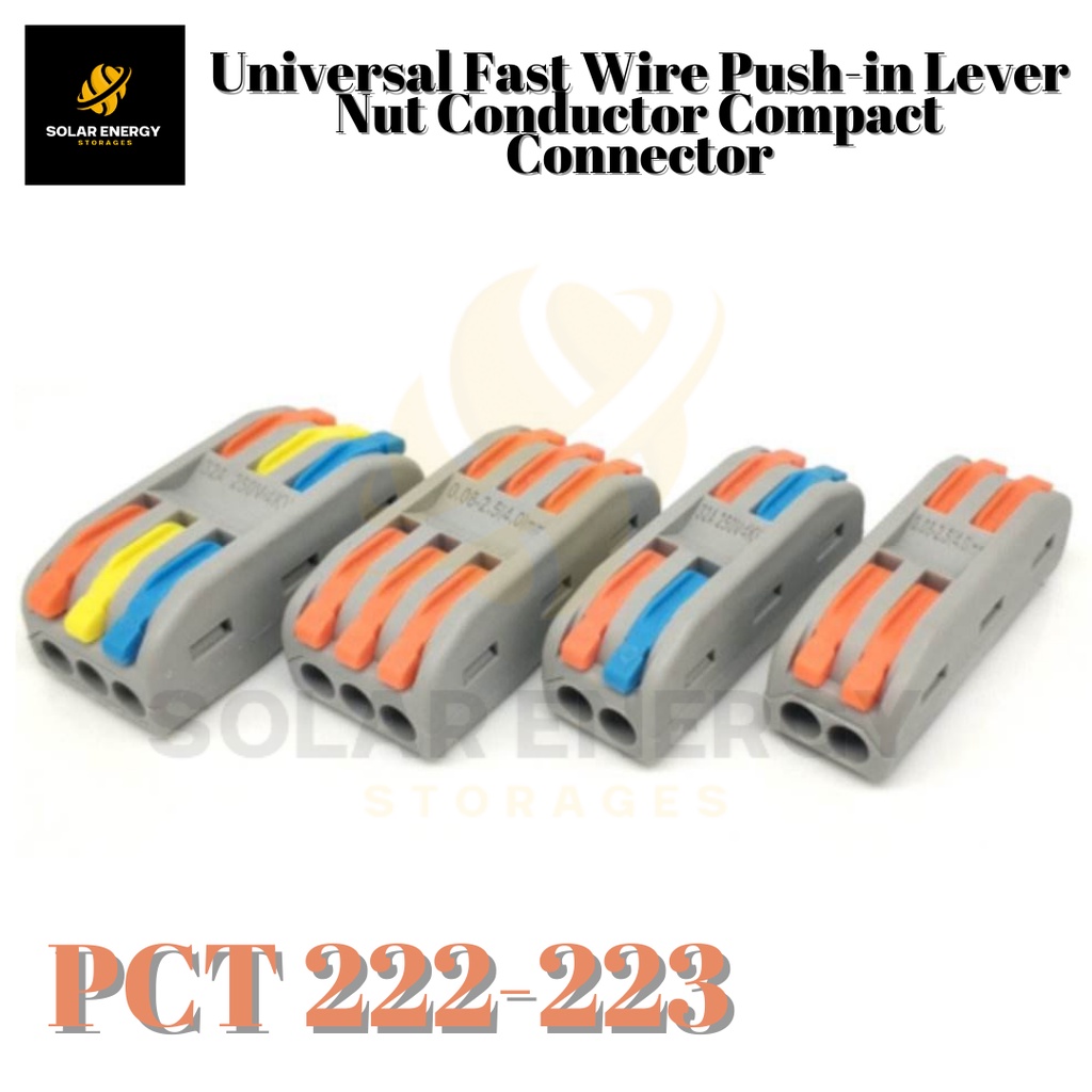 PCT 222-223 - Universal Fast Wire Push-In Electrical Terminal Compact ...