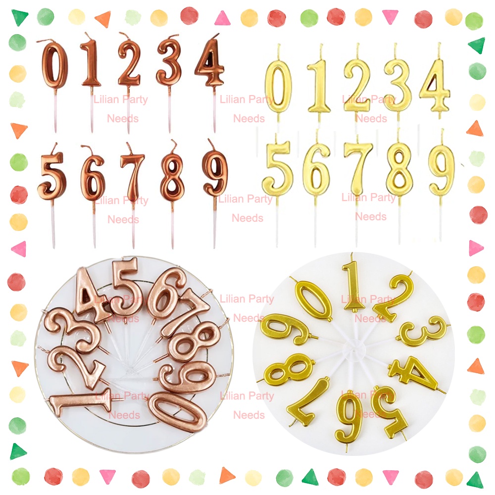 𝐋𝐢𝐥𝐢𝐚𝐧 𝐏𝐚𝐫𝐭𝐲 𝐍𝐞𝐞𝐝𝐬 SMALL Gold / Rose Gold number cake candle partyneeds ...
