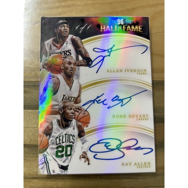 [1/1 CUSTOM CARD Only] KOBE BRYANT, ALLEN IVERSON, RAY ALLEN TRIPLE '96 ...