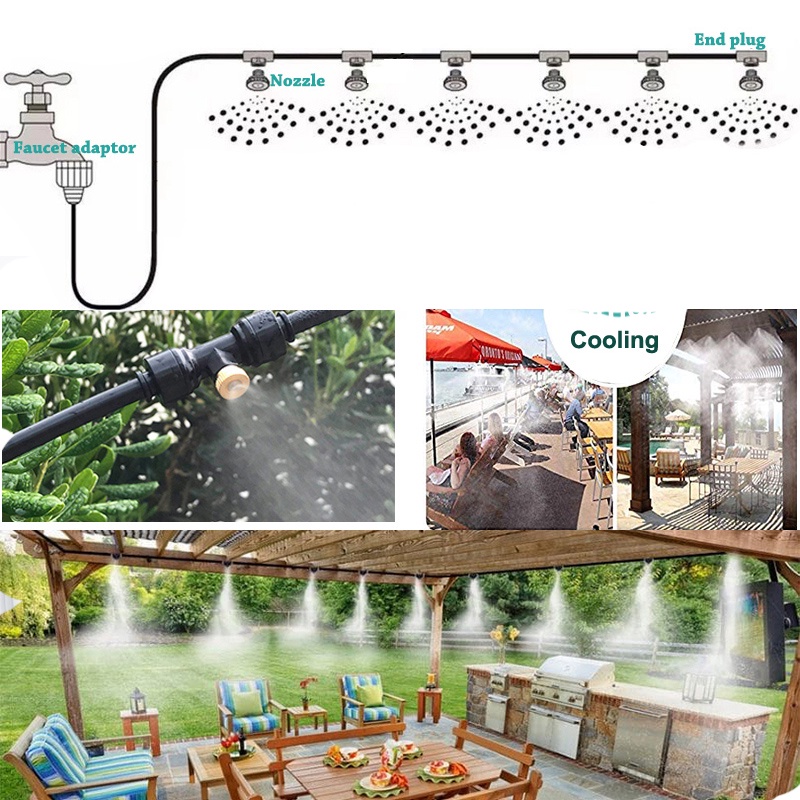 【DIY Misting Cooling System Patio】Irrigation Watering Gardenhouse ...