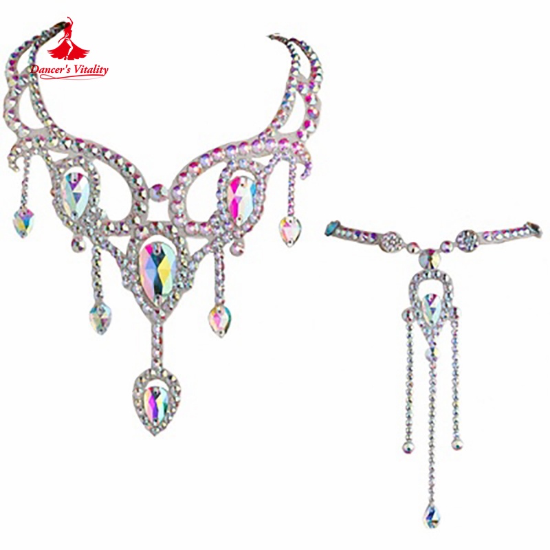 BELly Dance Accessories Women Necklace AB Stones Dancing Jewellery ...