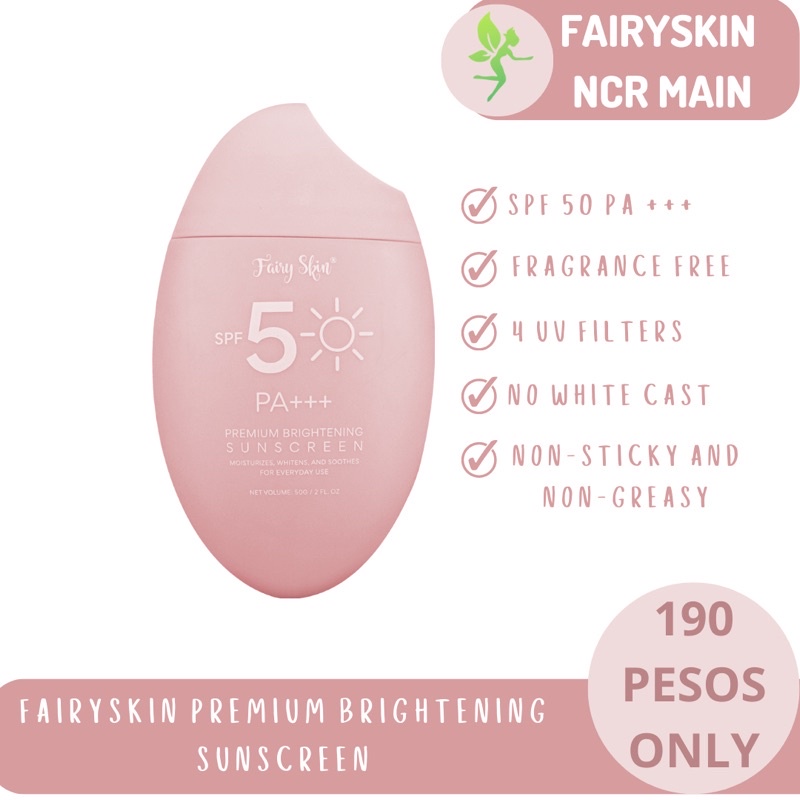Fairy Skin Premium Brightening Sunscreen SPF 50 Whitening FairySkin ...