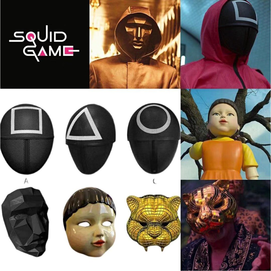 Squid game face mask costume cosplay Korean Drama front man boss hard ...