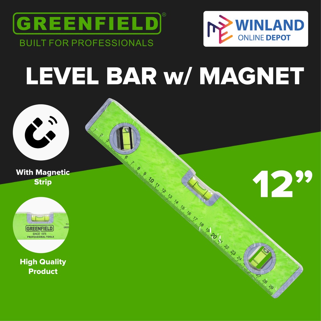 Greenfield by Winland Aluminum Level Bar with Magnet Strip 12 inch 01 ...