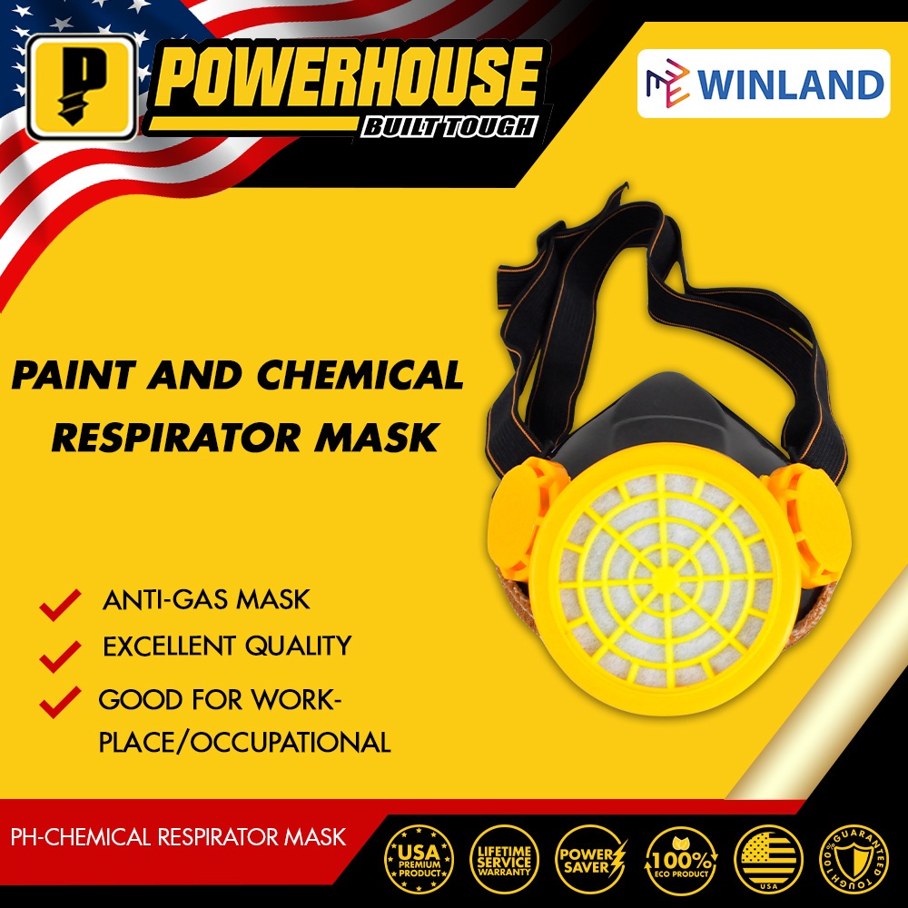 Powerhouse by Winland PH-CHEMICAL RESPIRATOR MASK Paint And Chemical ...