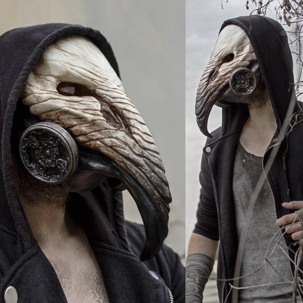 Steampunk Plague Doctor Mask Cosplay Long Nose Bird Beak Latex Masks ...