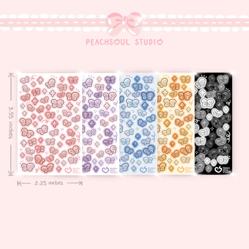 Butterfly Mini Deco Sticker Sheet by PEACHSOUL STUDIO | polco deco ...