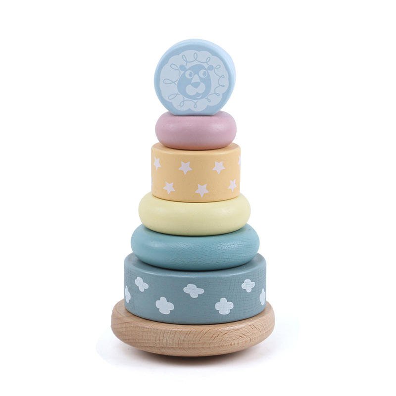 Baby Wooden Stacking Toy Pyramid Tower Stacking Tower Baby Colourful ...