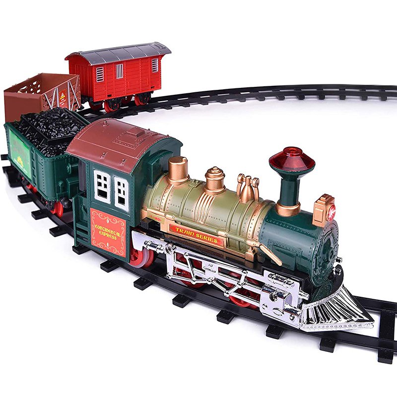 Electric railway train track set battery operated toy train set with ...
