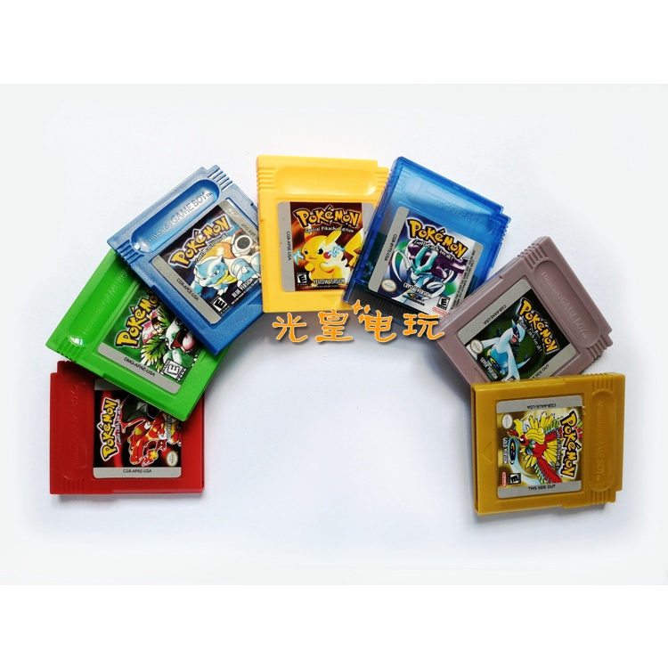 GBASP GBC Game Card Pokemon Red Yellow Blue Green Crystal Silver ...