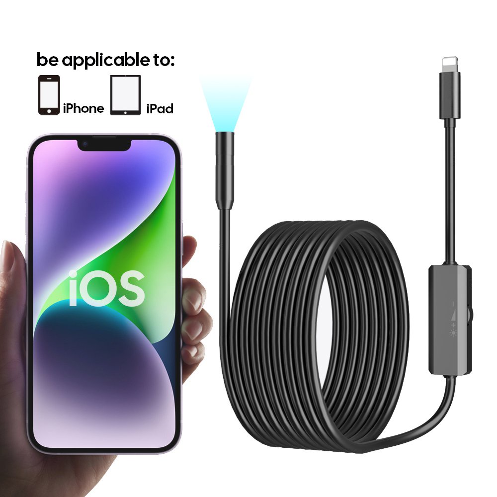 Endoscope Camera 8MM For iPhone APPLE Lightning Cars Endoscopic IP68 ...