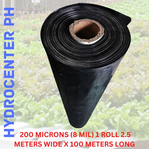 BLACK UV PLASTIC ROOFING 200 MICRONS (8 MIL) 1 ROLL 2.5 METERS WIDE X ...