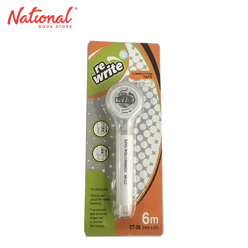 Re-Write Correction Tape White CT-06 5mmx6m - School Supplies | Shopee ...