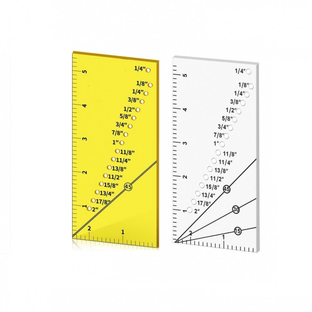 Yellow / Transparent 0-5.5inch Sewing Ruler Perforated Seam Gauge ...