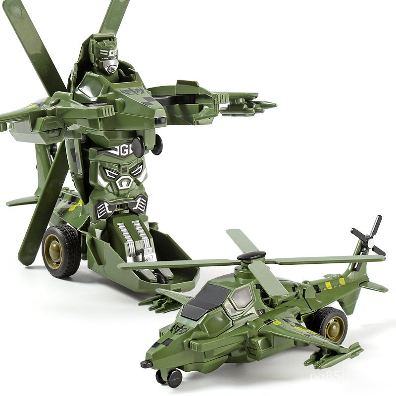 Crash Morphing Toy Kids Inertial Morphing Robot Military Helicopter ...