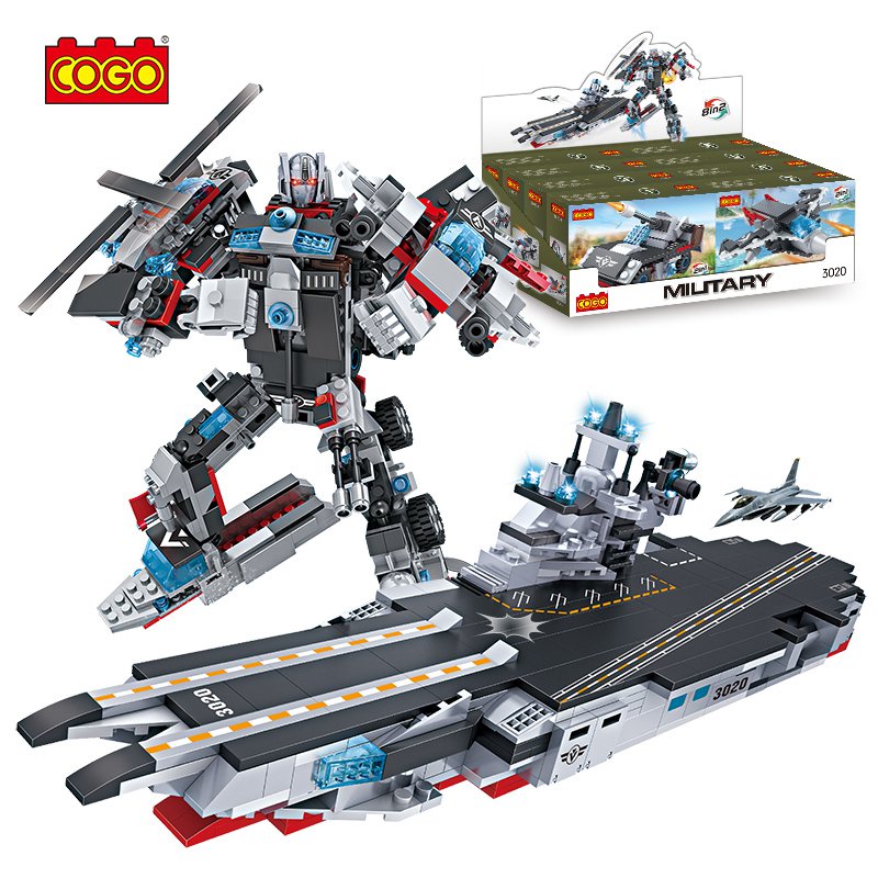 COGO 8 In 2 DIY Build Blocks Deformable Military Aircraft Bricks Model ...