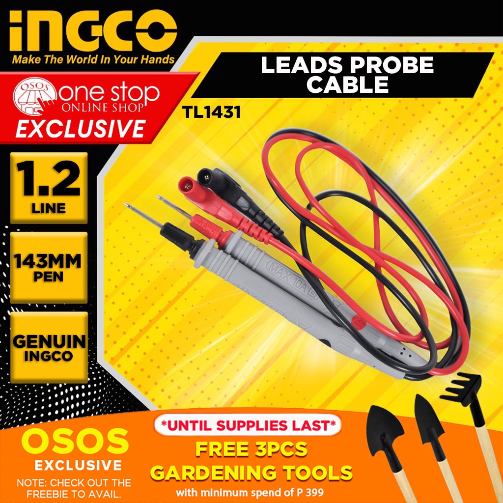 INGCO Test Lead ( MULTIMETER MULTITESTER ) TL1431 •OSOS• | Shopee ...