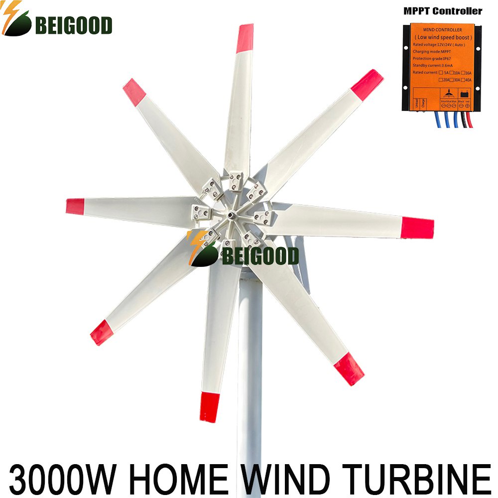 China 3000W Horizontal Wind Turbine Generator With MPPT Controller 3KW ... China 3000W Horizontal Wind Turbine Generator With MPPT Controller 3KW ...