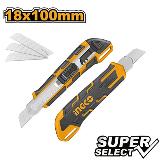 Ingco Tools Original 18mm X 100mm Super Select Snap Off Blade Knife